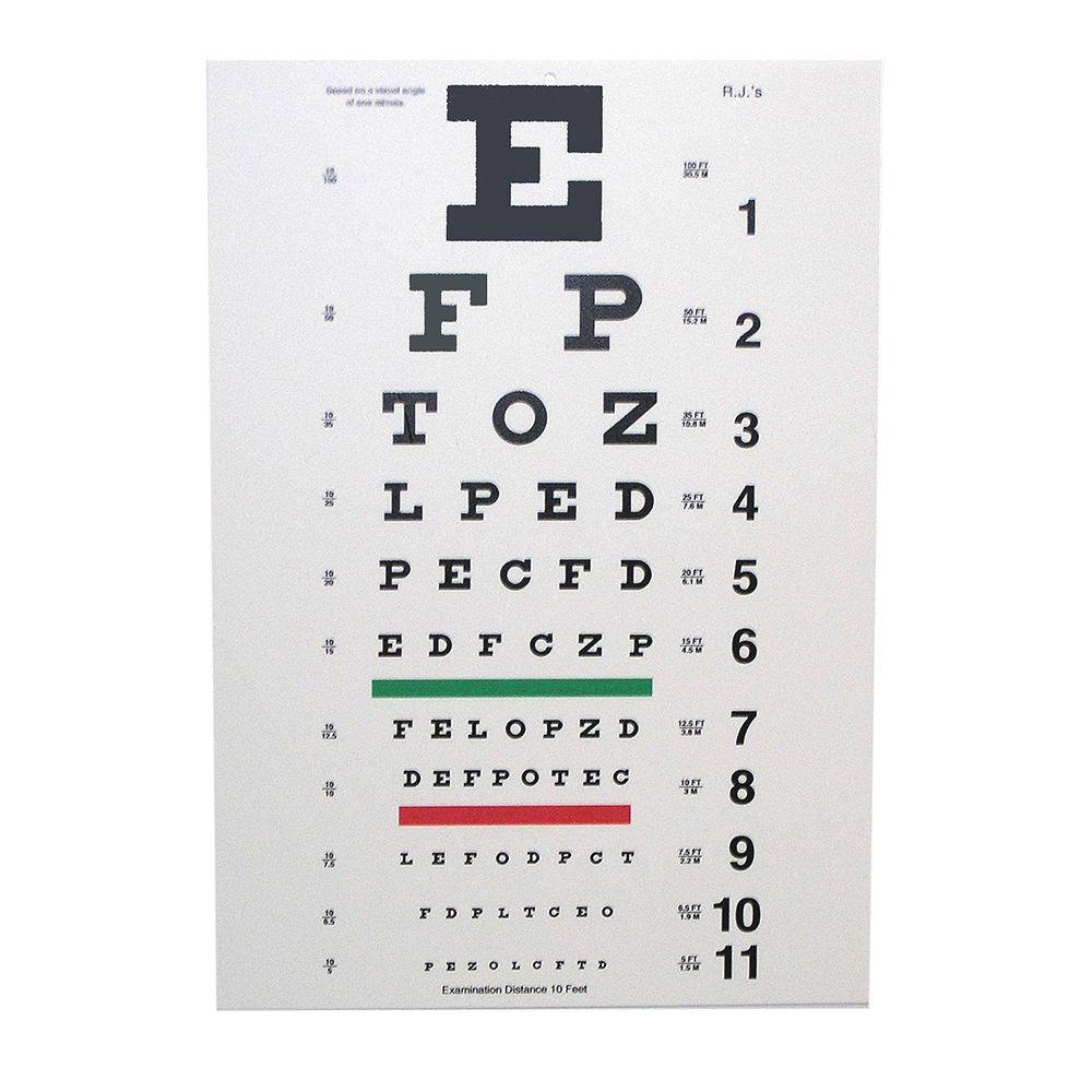 Snellen Eye Chart 10 Distance OptiGear